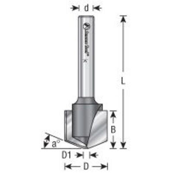Amana Tool 45798 ACM Double Edge Folding V-Groove Bit` | Cirlce Saw