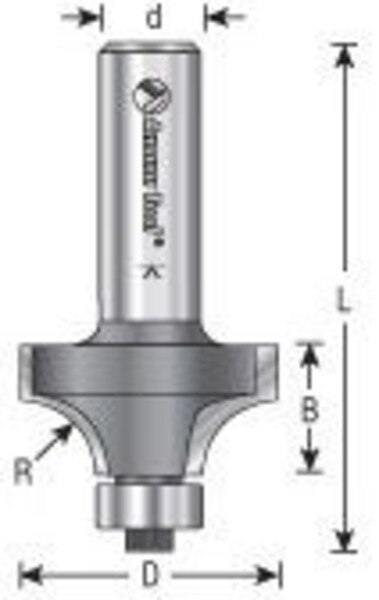 Amana Tool 49504 1/4" Corner Rounding Router Bit 1/4" Shank | Cirlce Saw