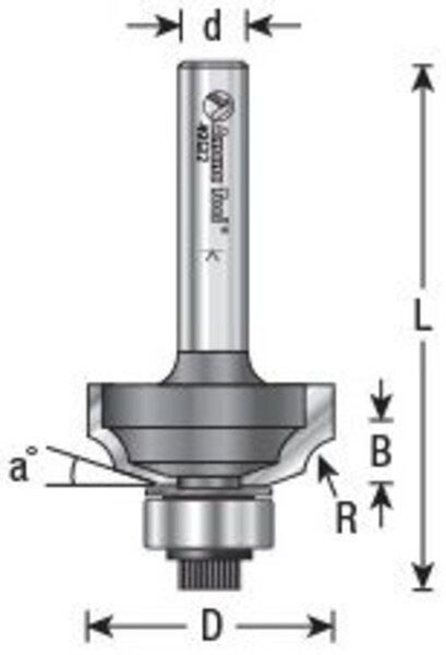 Amana Tool 49532 Cabinet Door Edge Detail Router Bit 9/64 | Cirlce Saw