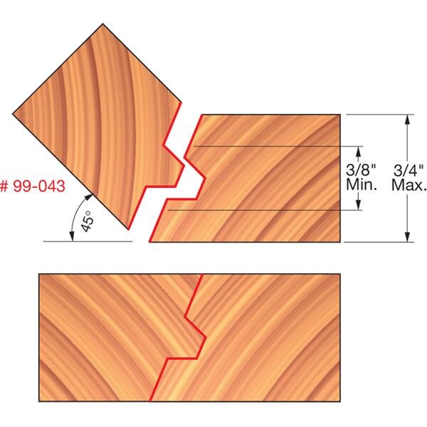 Freud 99-043 22 1/2 Degree Lock Miter Bit for 3/8 to 3/4 material ...