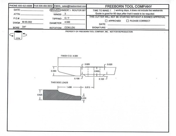 Item:MC-55-002, FREEBORN - MC-55-002 - CARBIDE RAISED PANEL CUTTER ...