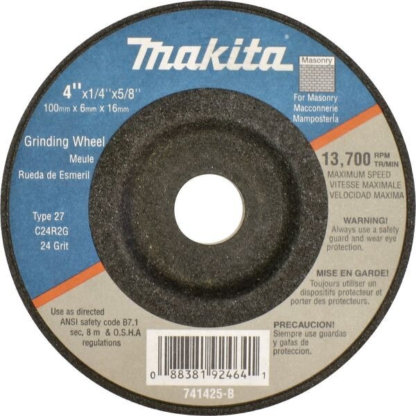 Makita 741425-B 4-In 24 Grit Masonry Depressed Center Wheel | Cirlce Saw
