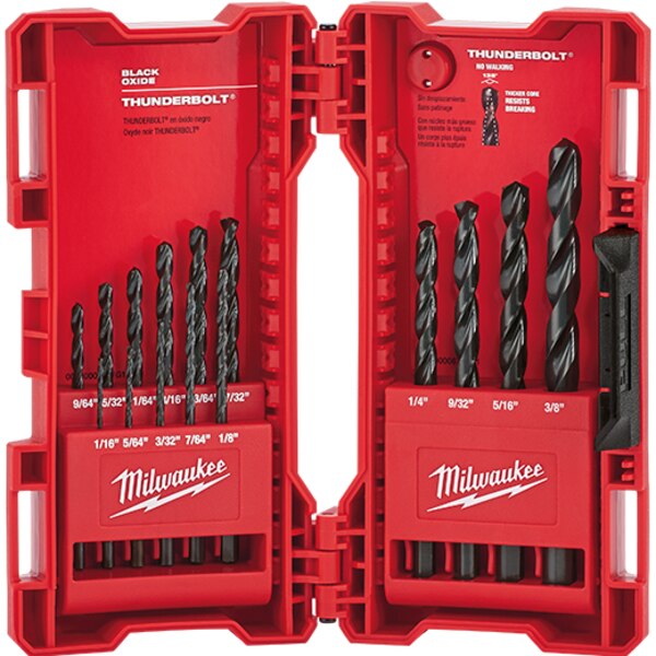 Milwaukee 48-89-2803 Thunderbolt Black Oxide Drill Bit Set 15pc ...